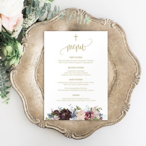 Editable Baptismal Menu Template for First Communion Celebrations ...