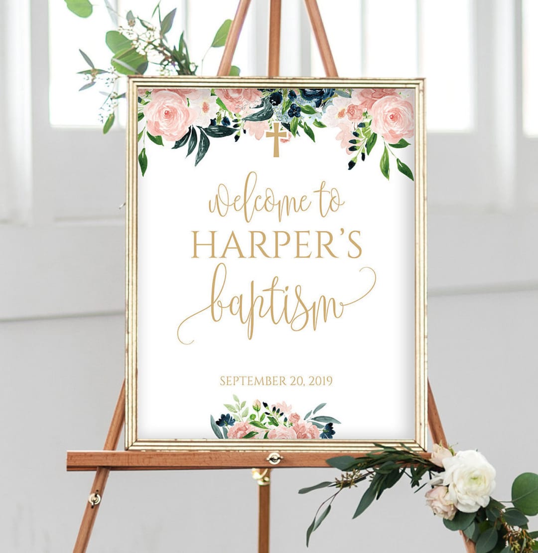 Baptism Welcome Sign, Baptism Decoration, Christening Sign, Baptism ...