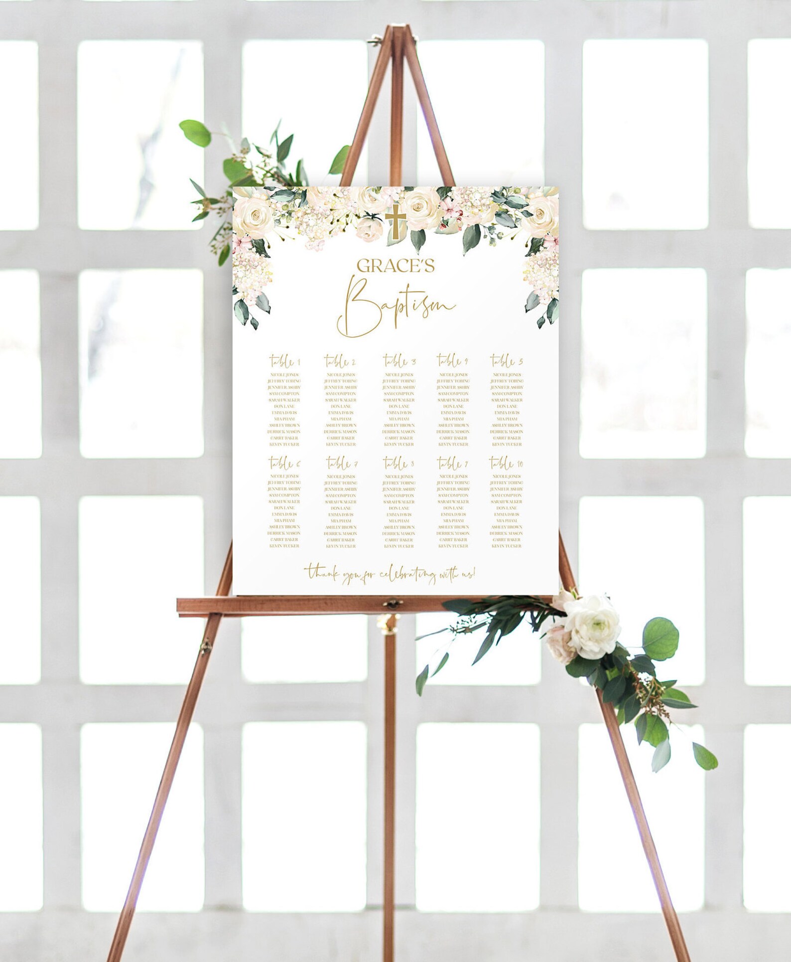 Baptism Seating Chart Template DIY Seating Chart Editable - Etsy