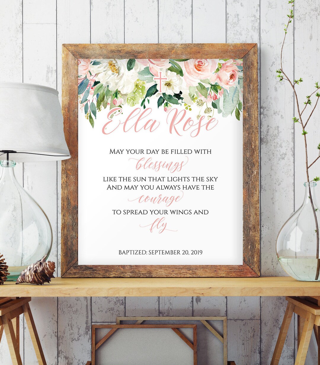 Printable Baptism Blessing Sign, Christening Message, Baptism Gift for ...