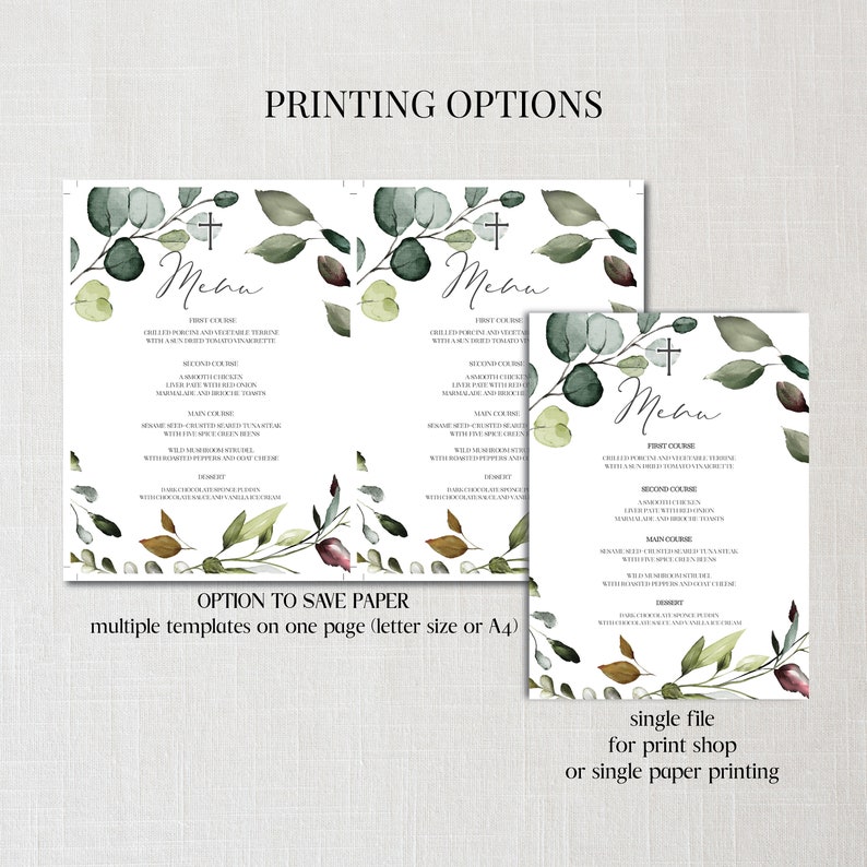 Baptism Menu Christening Menu First Communion Menu Menu - Etsy