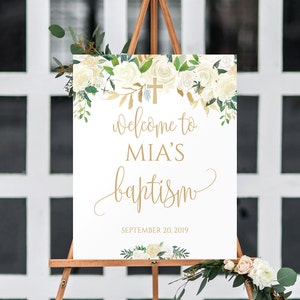 Baptism Welcome Sign, Personalized Baptism Print, Custom Baptism Sign ...
