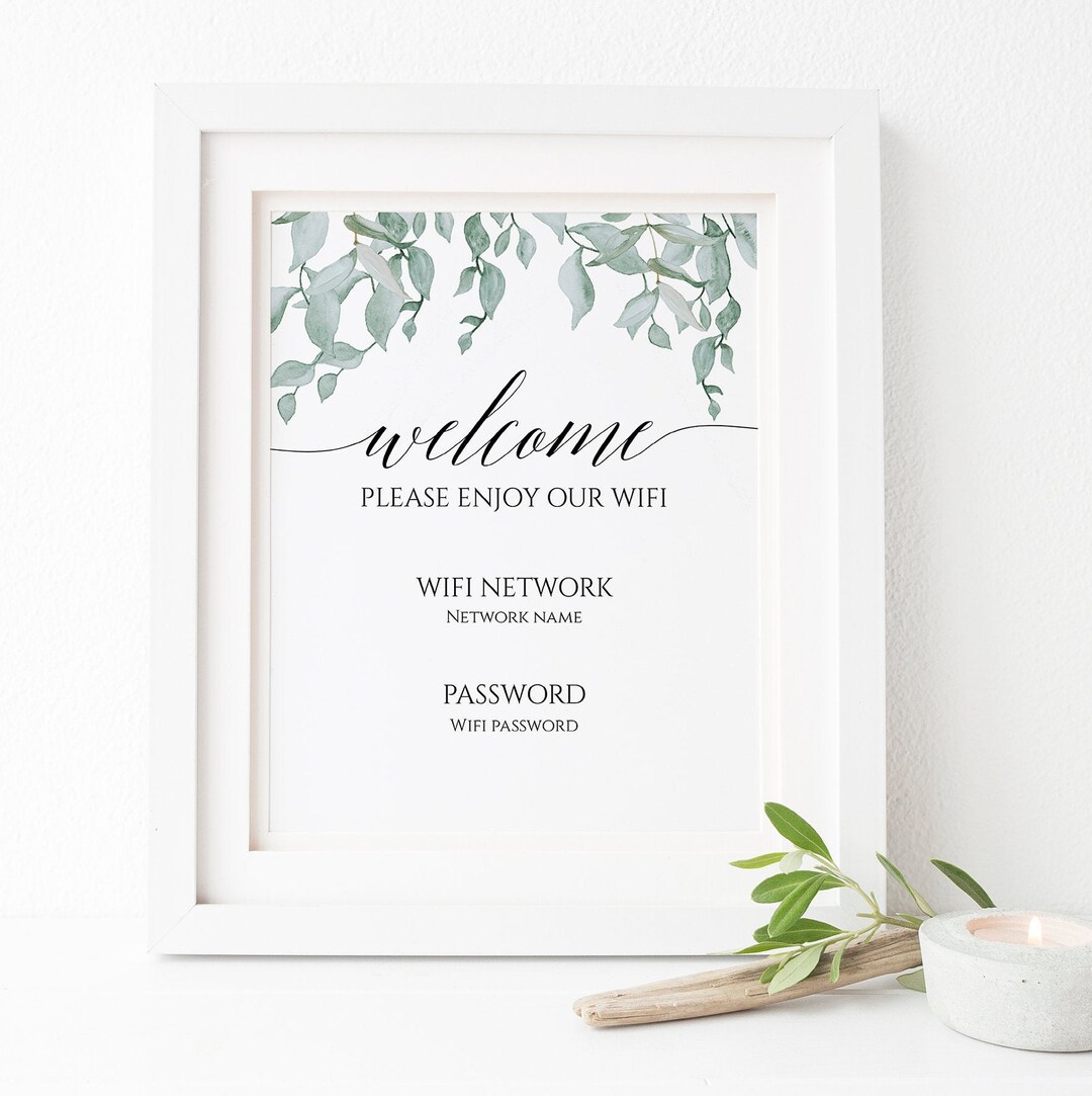 Wifi Password Sign Template, Wifi Password Banners, Internet Passwords ...