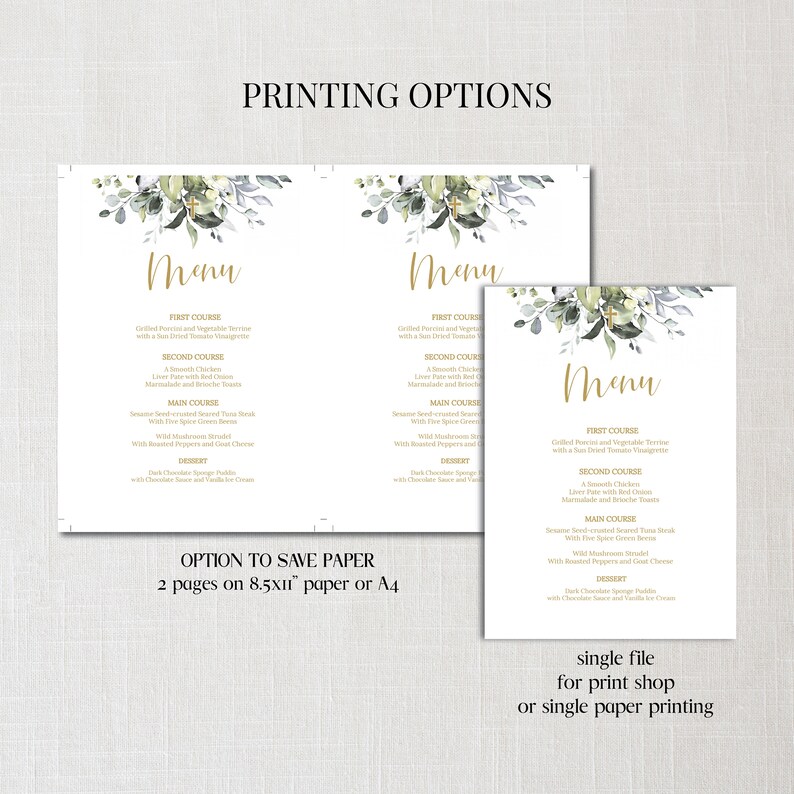 Baptism Menu Christening Menu First Communion Menu Editable | Etsy
