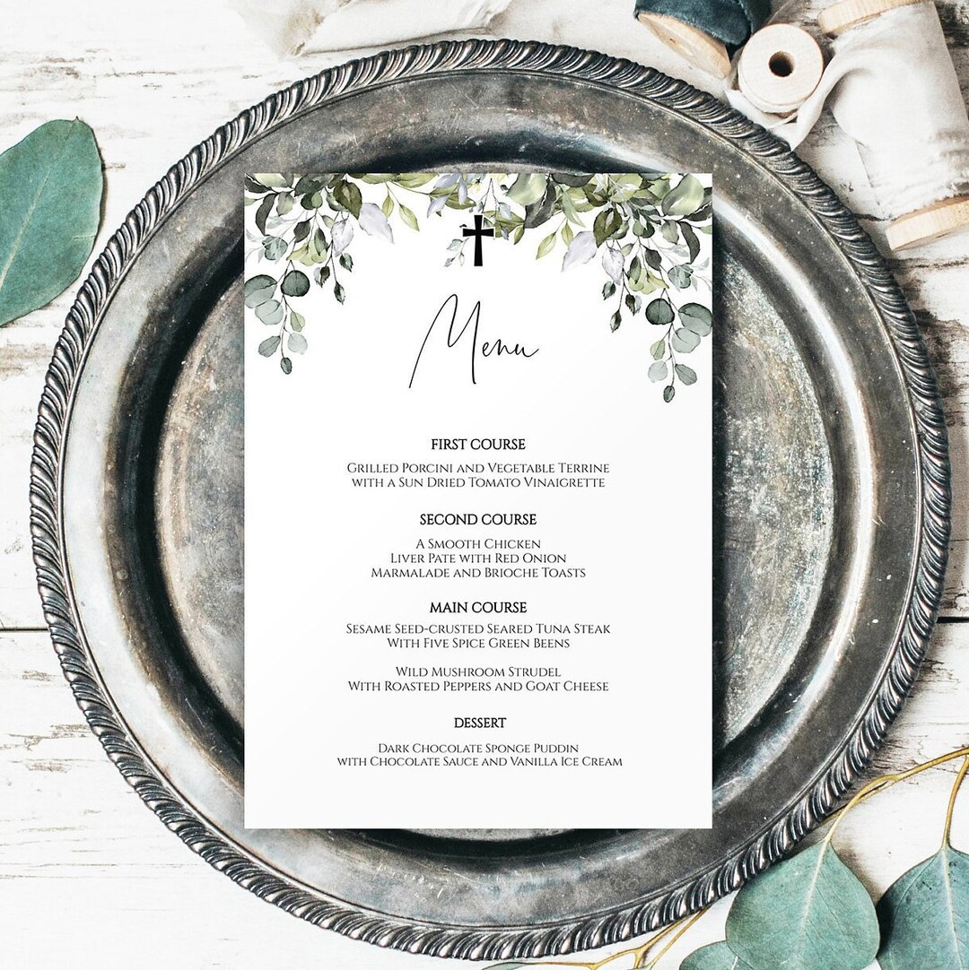 Baptism Menu, Christening Menu, First Communion Menu, Digital Menu ...