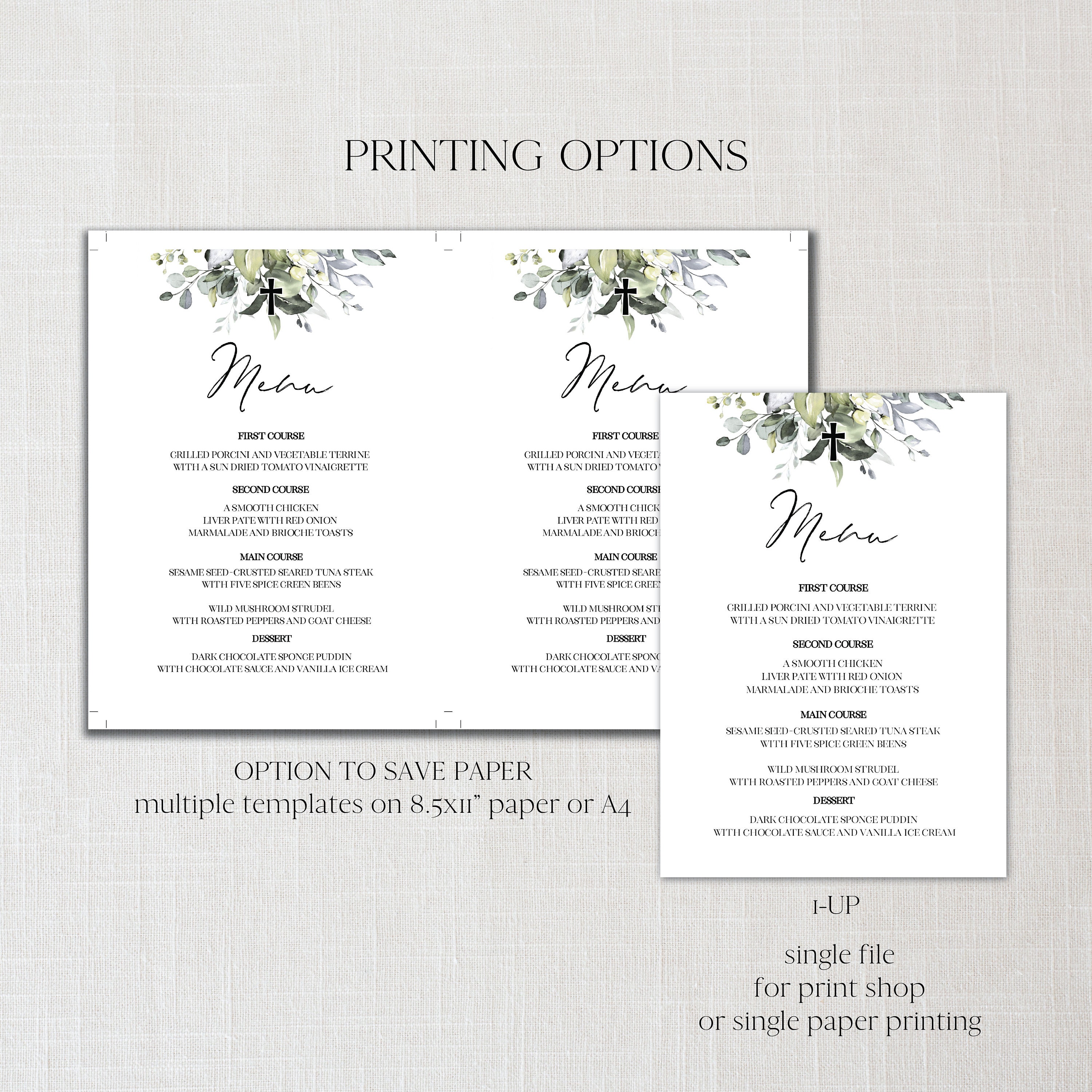 First Holy Communion Celebration Menu Printable. Editable | Etsy