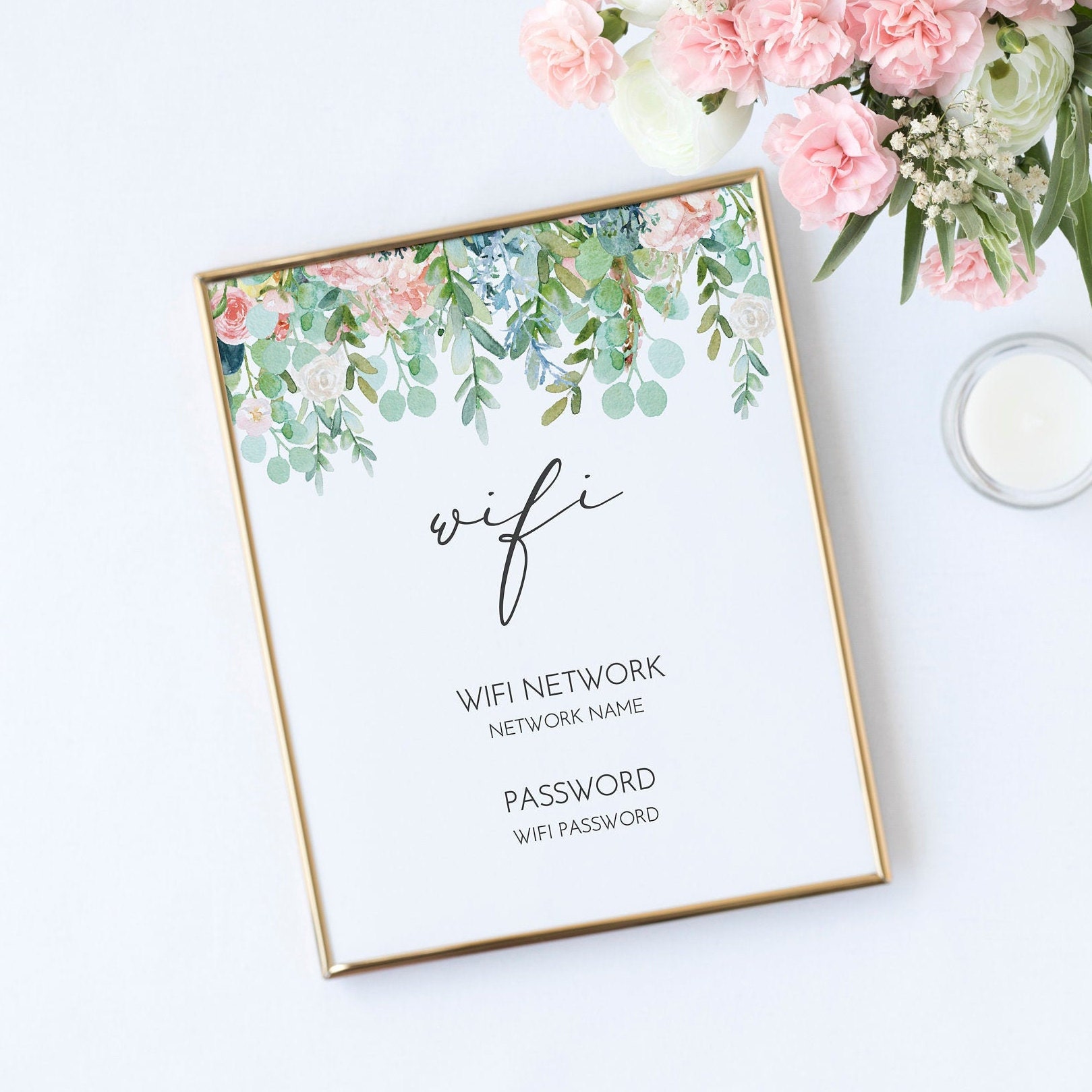 Wifi Password Sign Template in 3 Sizes Editable Wifi Sign | Etsy