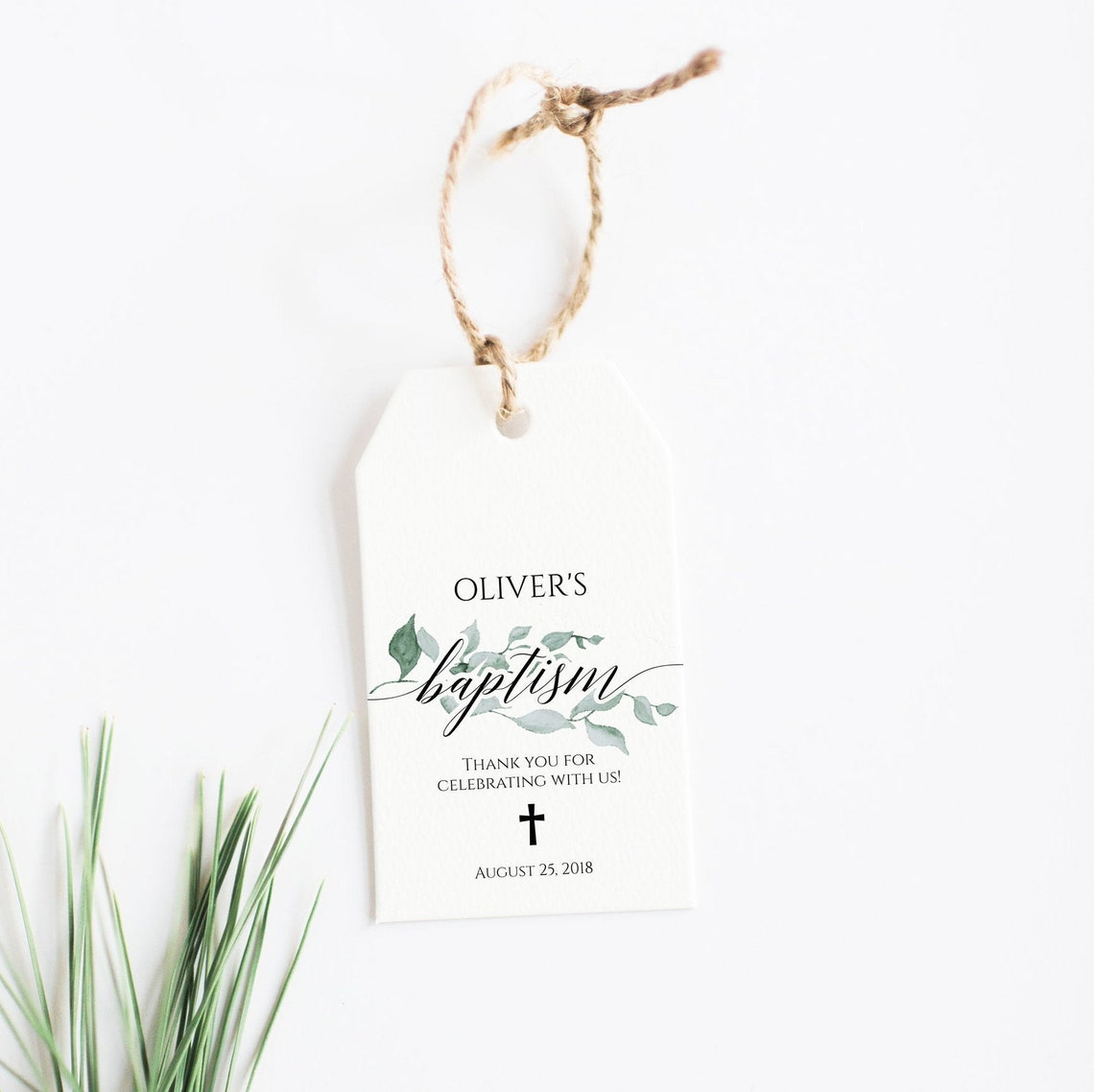 Round Baptism Favor Tag Template, Round Favor Tags Template, Favor Tags ...