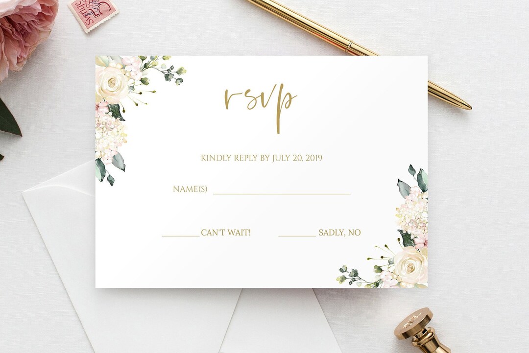 RSVP Card Template, Printable RSVP Card, Editable Rsvp Cards, RSVP ...