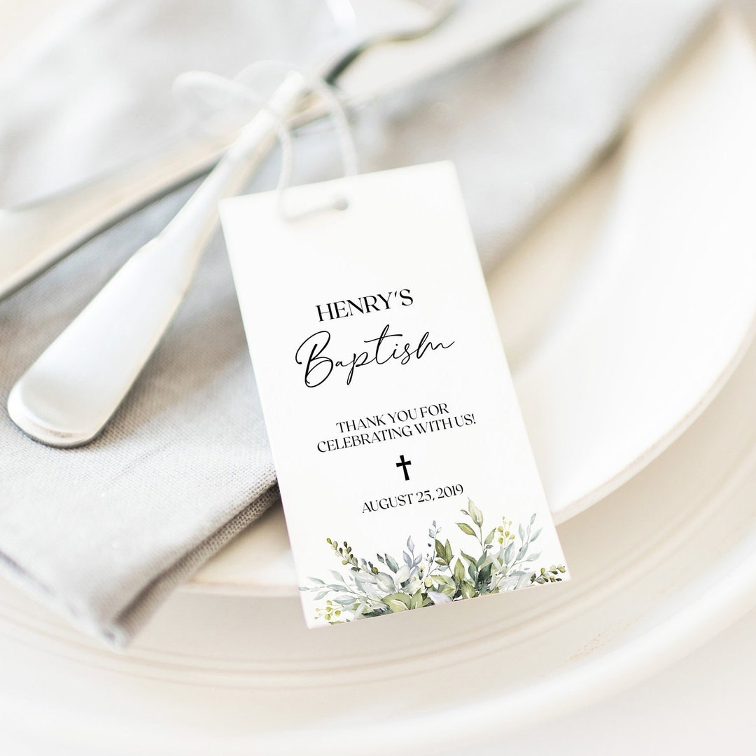 Baptism Favor Tags Template, Printable Baptism Favor Tags, Personalized ...