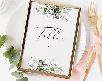 Table Number Template Printable Table Numbers First - Etsy