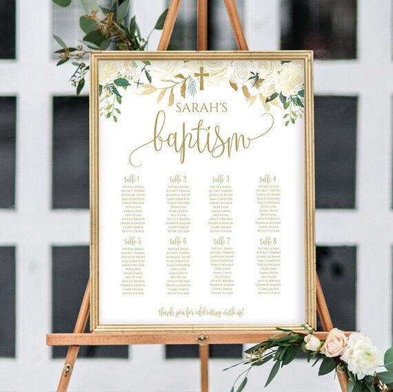 Baptism Seating Chart Template DIY Seating Chart Editable | Etsy