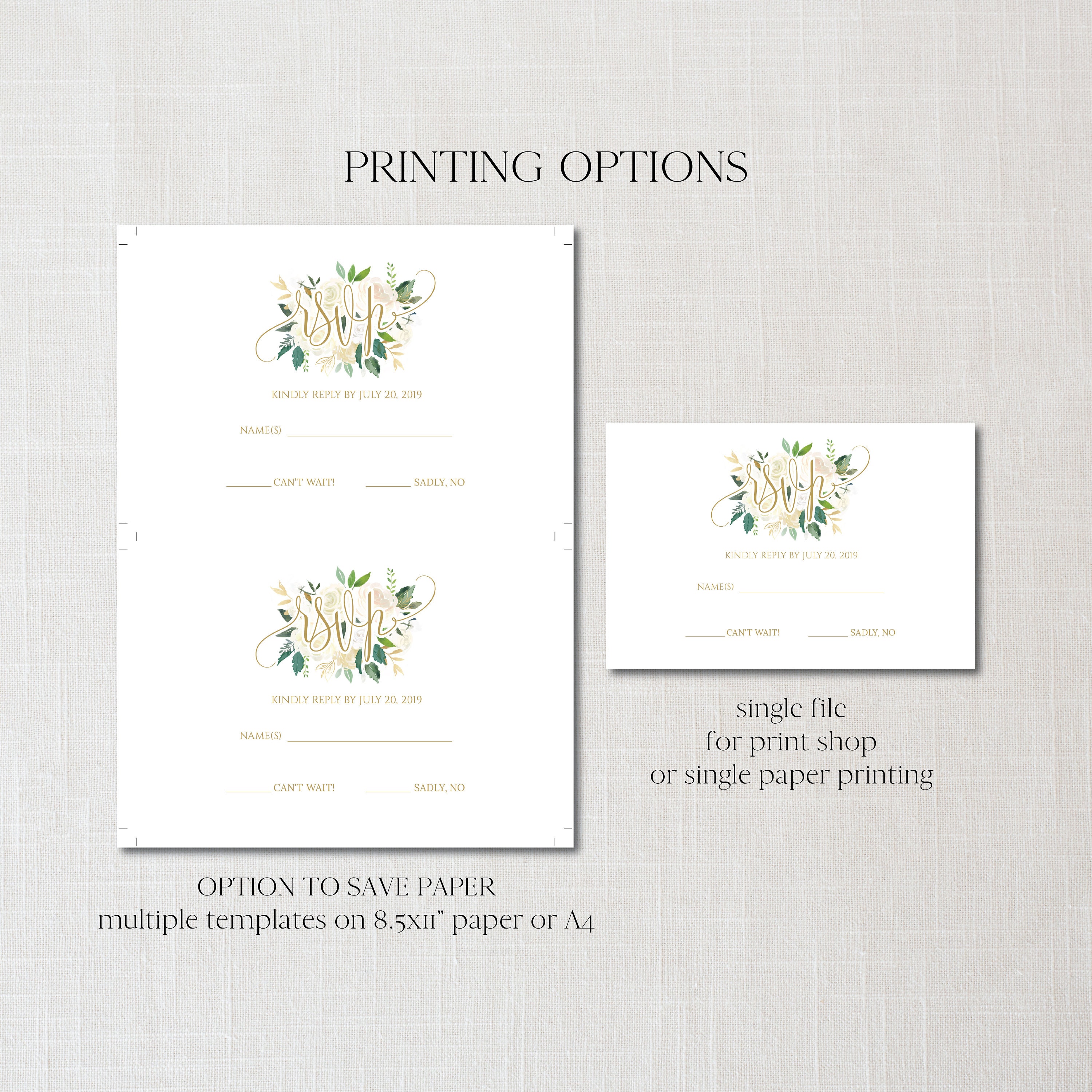 RSVP Card Template Printable RSVP Card Editable Rsvp Cards | Etsy