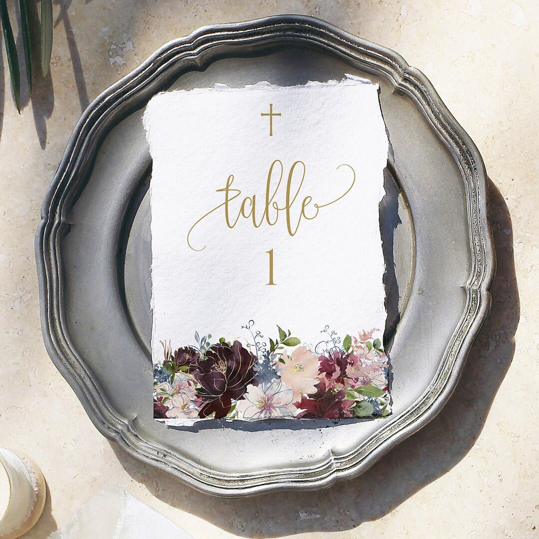Baptism Table Numbers, Baptism Decorations, Table Number Printable ...