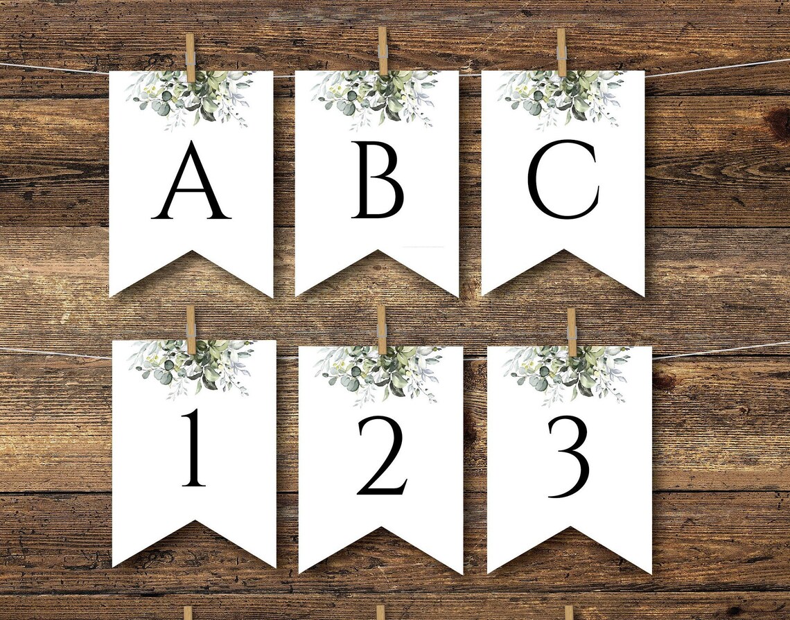 Printable Banner Letters Banner Letters Printable Greenery - Etsy