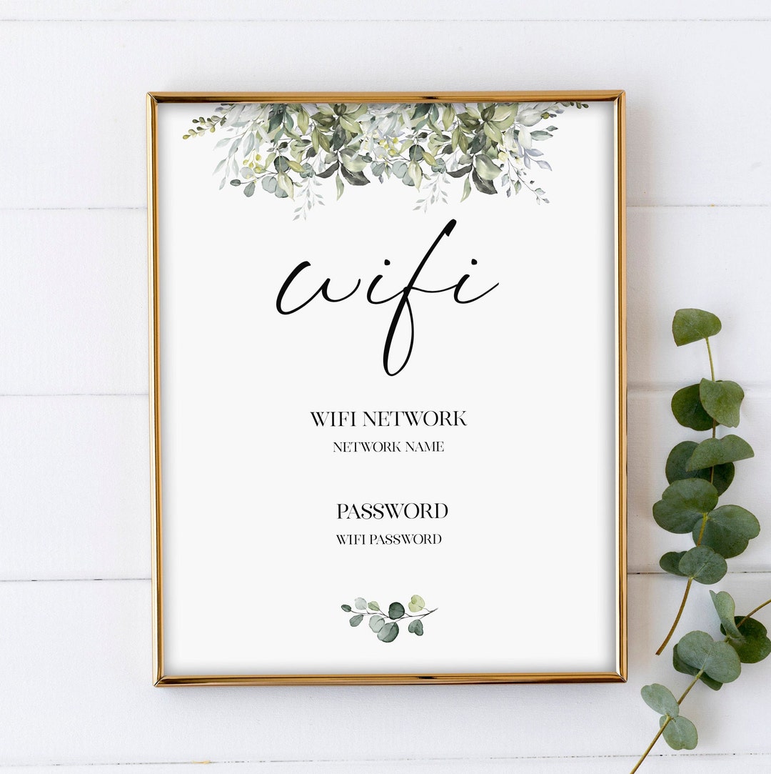 Wifi Password Sign Template, Guest Room Sign, Wifi Template, Instant ...