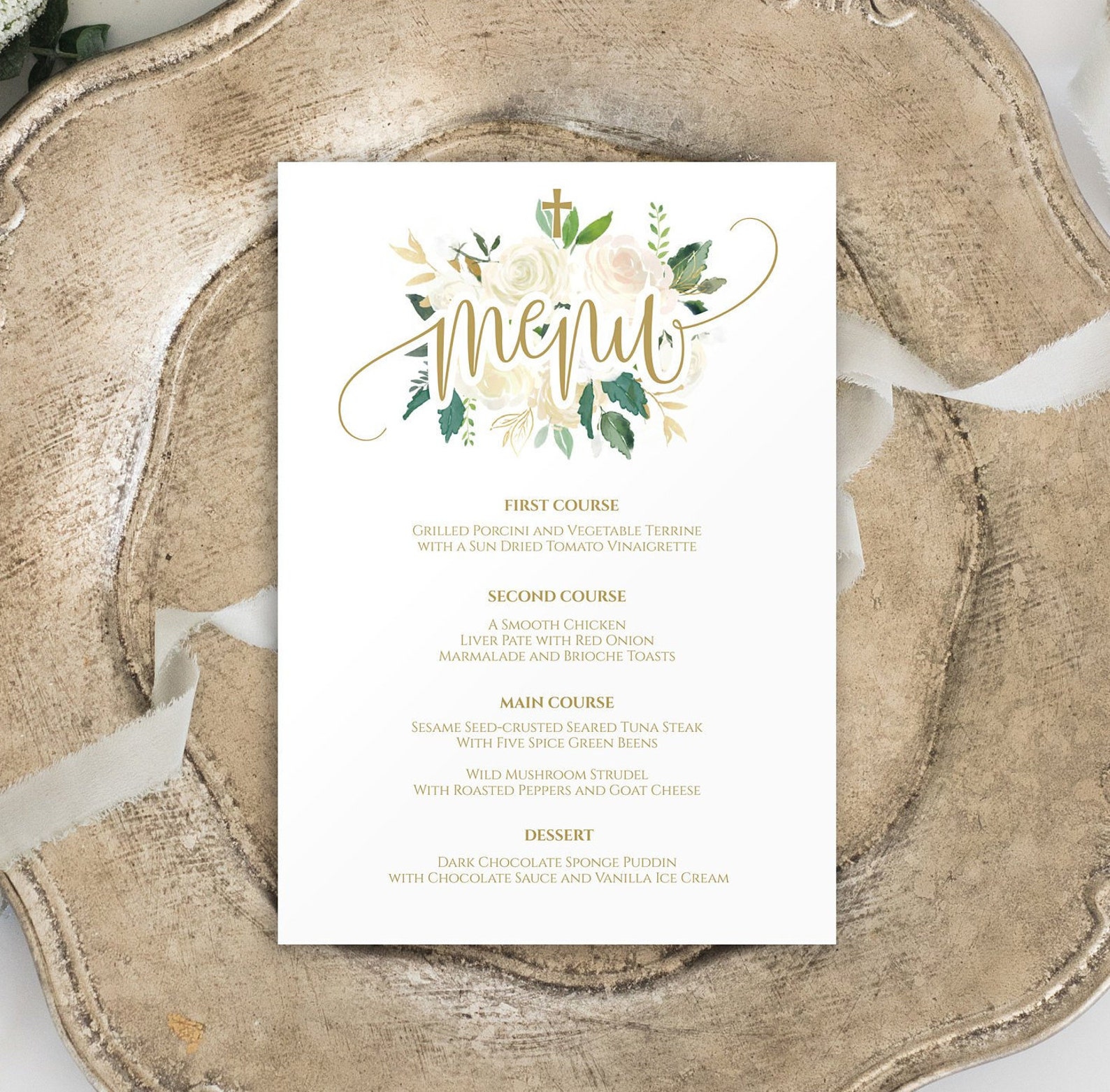 Baptism Menu Template, Instant Download, First Communion Menu Template ...