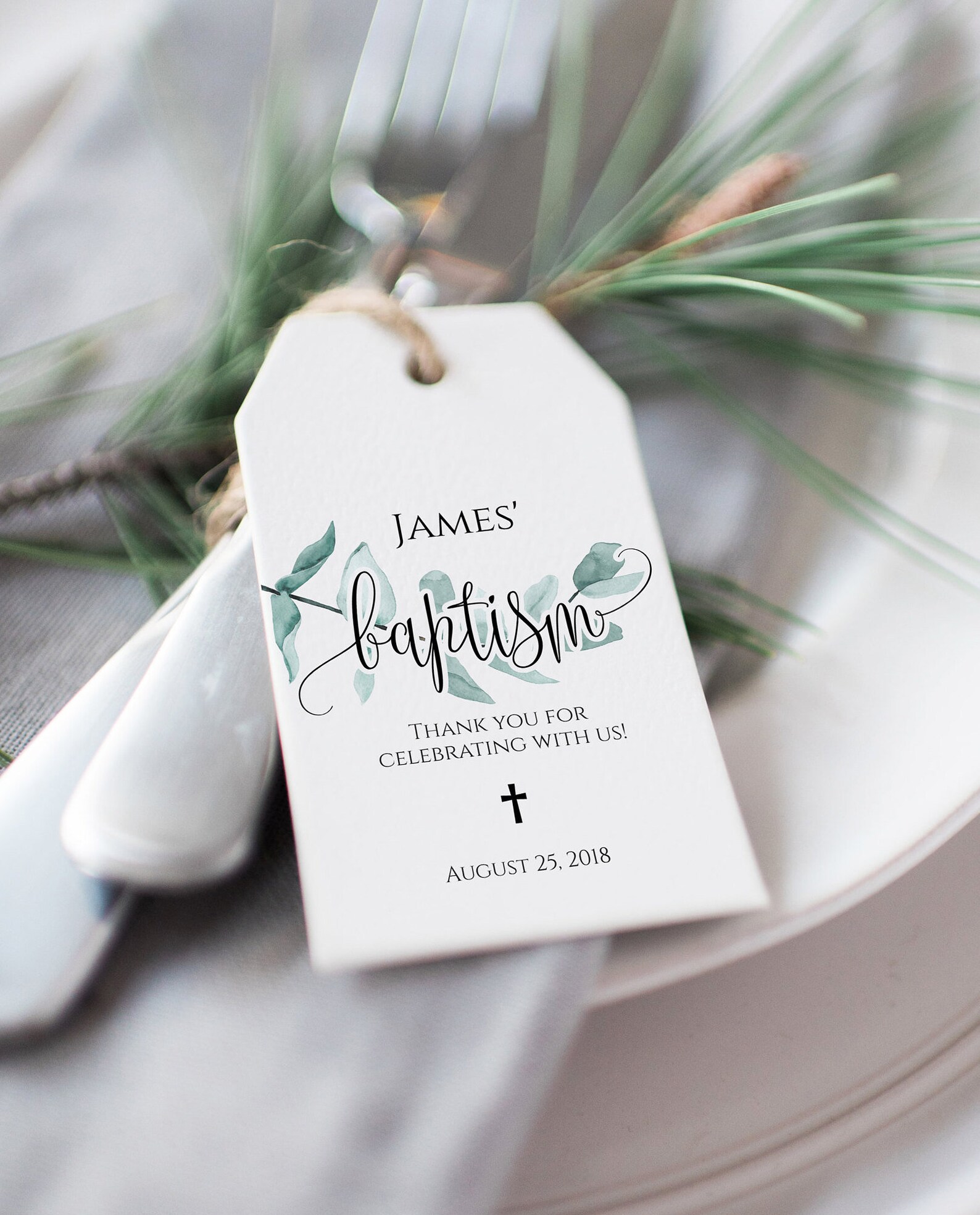 Baptism Favor Tags Printable, Printable Baptism Favor Tag, First ...