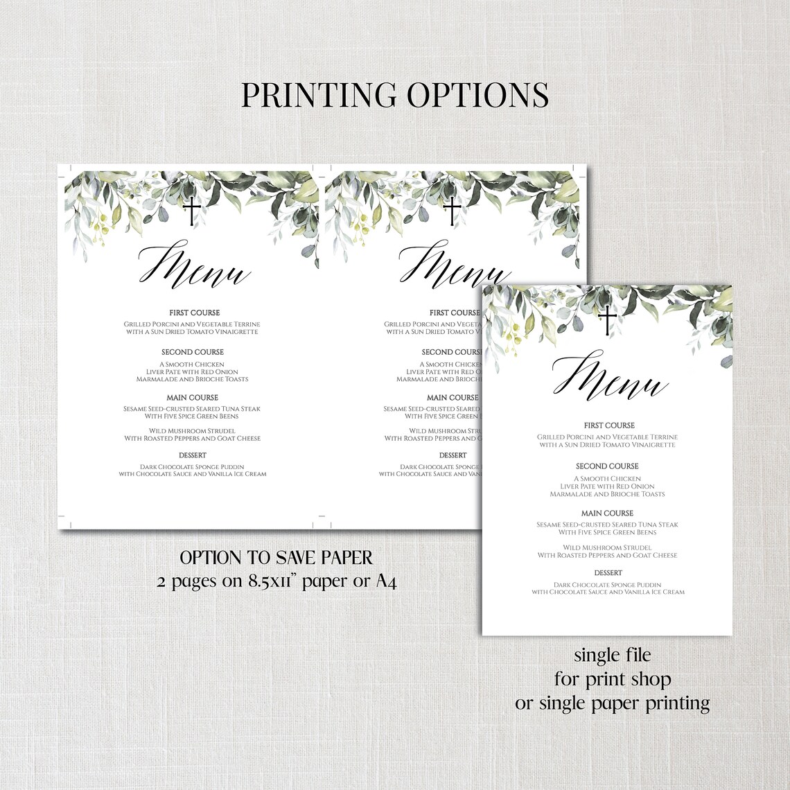 Baptismal Menu Template for First Communion Celebration. - Etsy