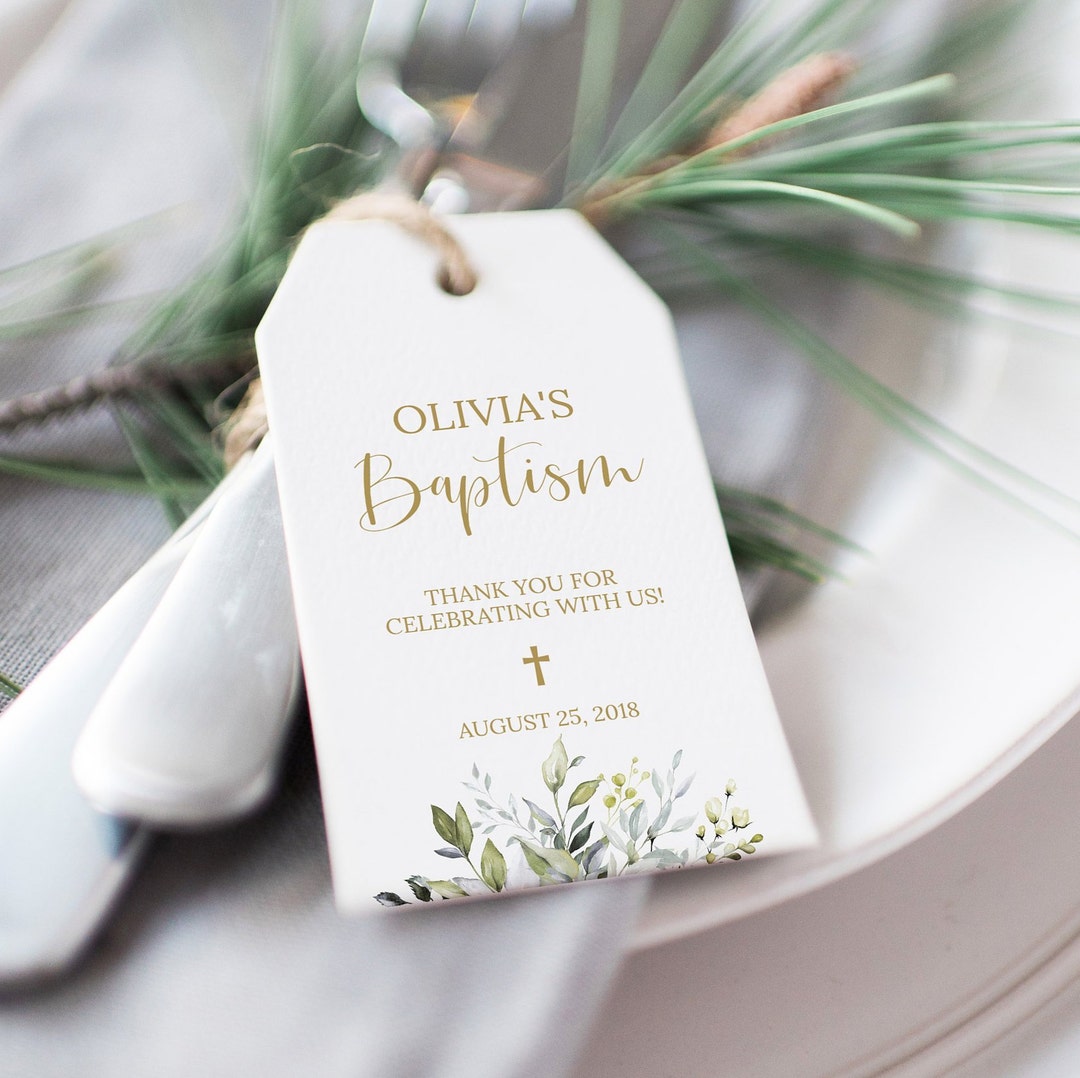 Baptism Favor Tags Template, Printable Baptism Favor Tags, Personalized ...