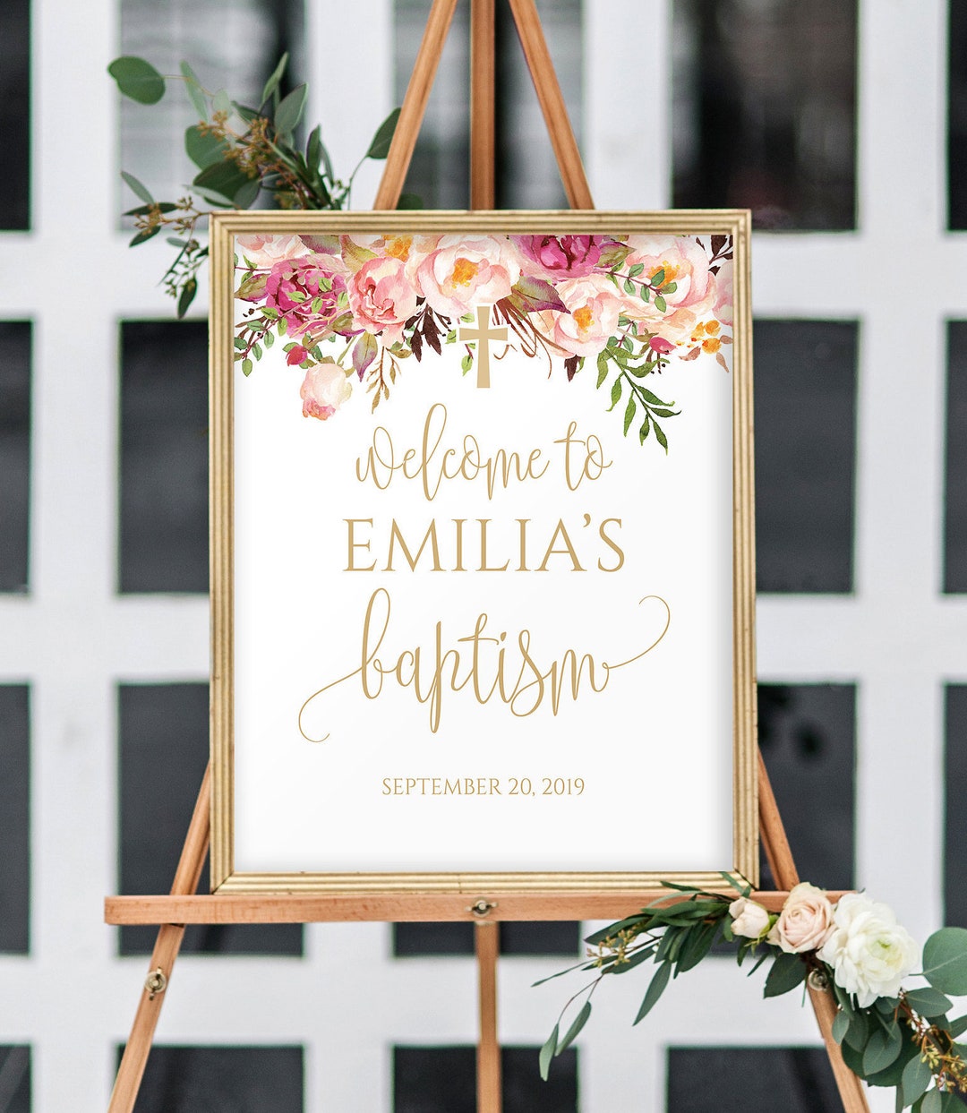Baptism Welcome Sign, Personalized Baptism Print, Custom Baptism Sign ...