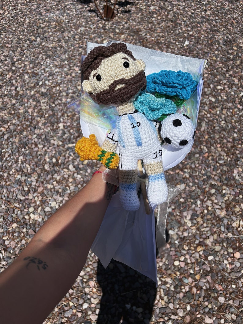Lionel Messi Crochet Flower Bouquet - Etsy