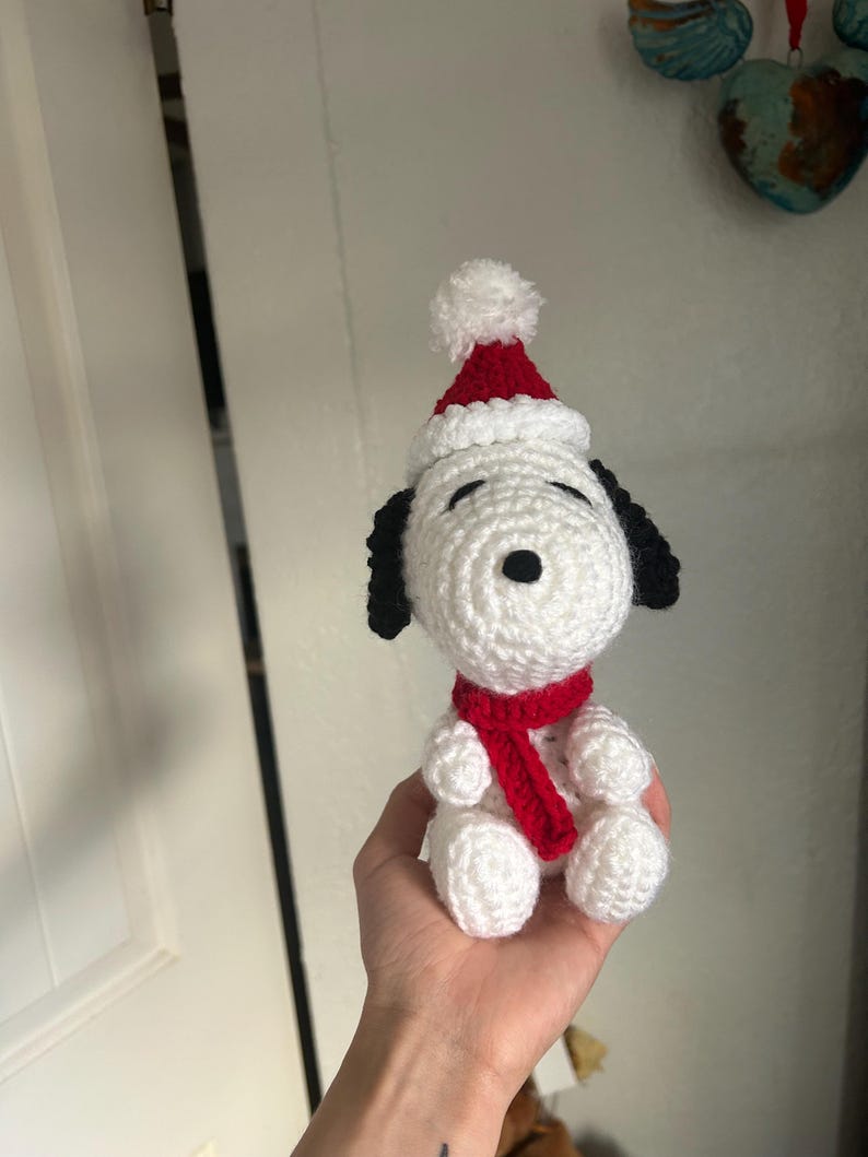 Crochet Christmas Peanuts Snoopy Stuffed Doll - Etsy