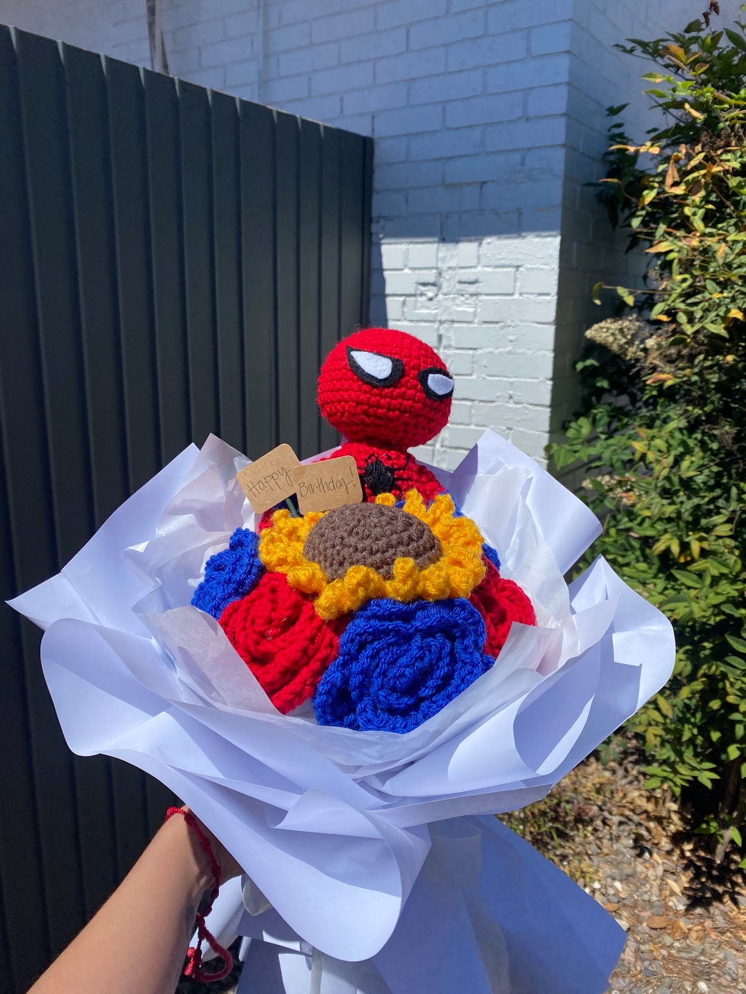 Marvel's Spider-man Crochet Sunflower Bouquet - Etsy
