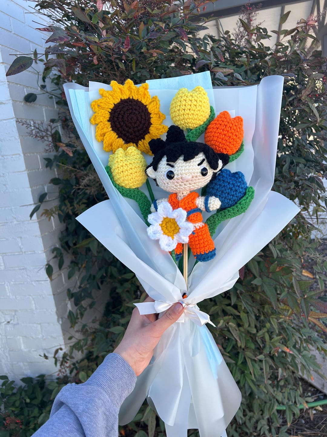 Crochet Goku Dragon Ball Z Anime Flower Bouquet - Etsy