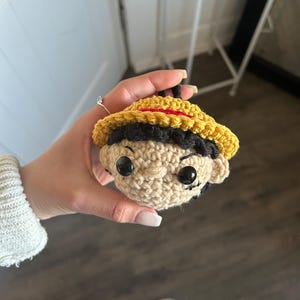Crochet Handmade Monkey D. Luffy Anime Head Keychain - Etsy