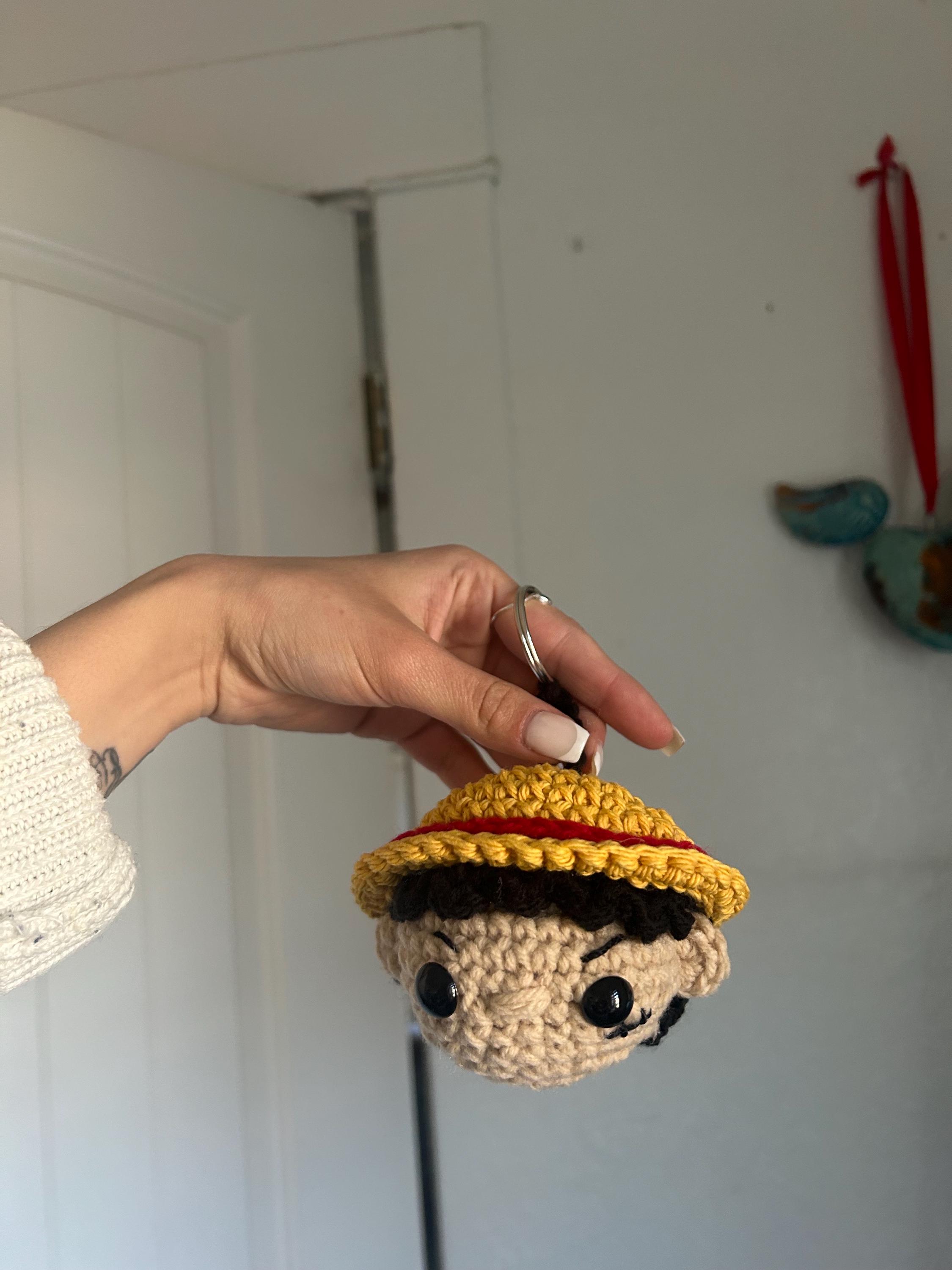 Crochet Handmade Monkey D. Luffy Anime Head Keychain - Etsy