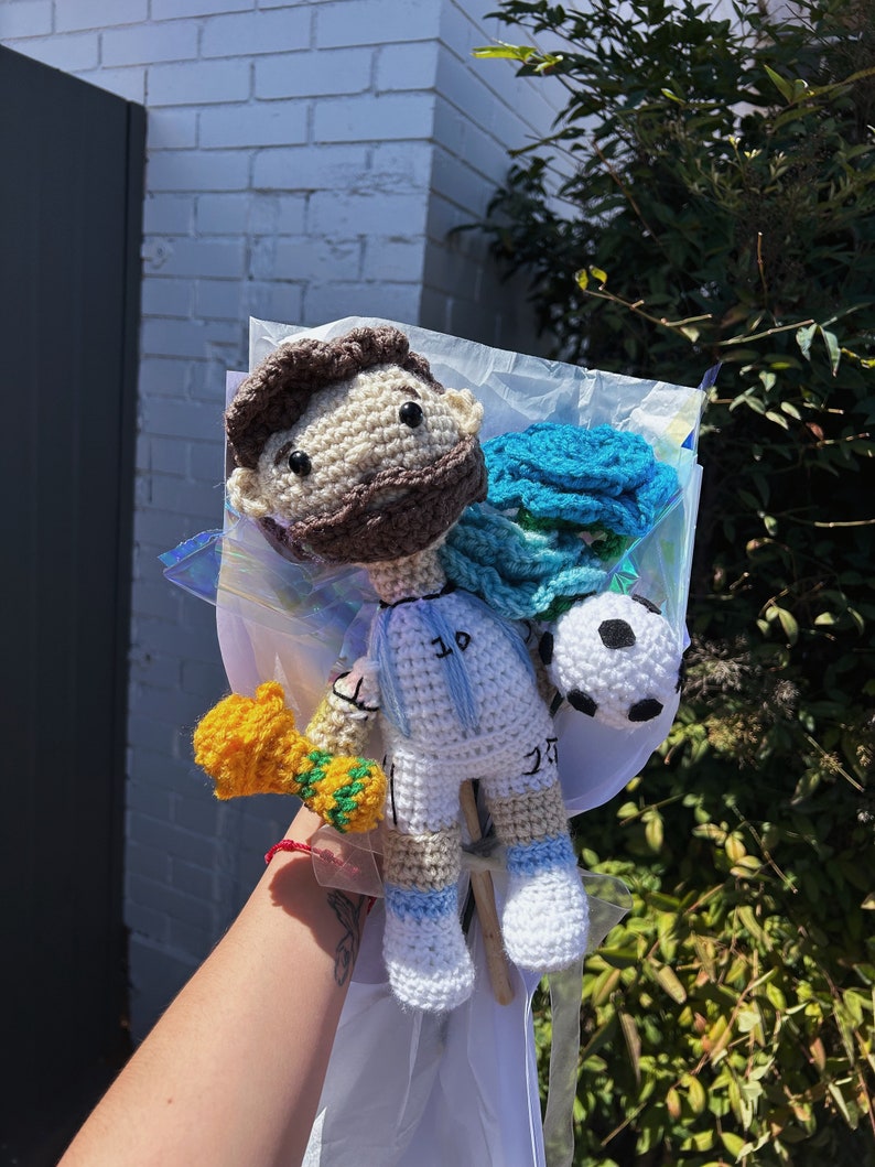 Lionel Messi Crochet Flower Bouquet - Etsy