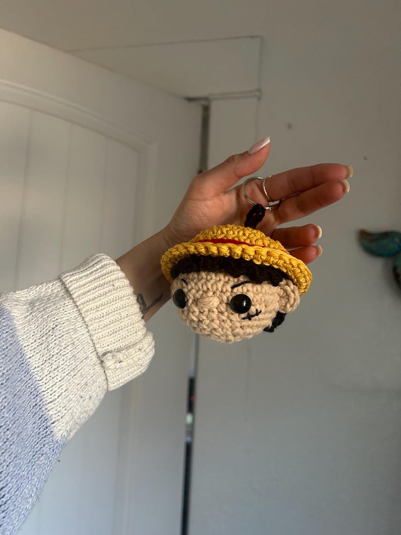 Crochet Handmade Monkey D. Luffy Anime Head Keychain - Etsy