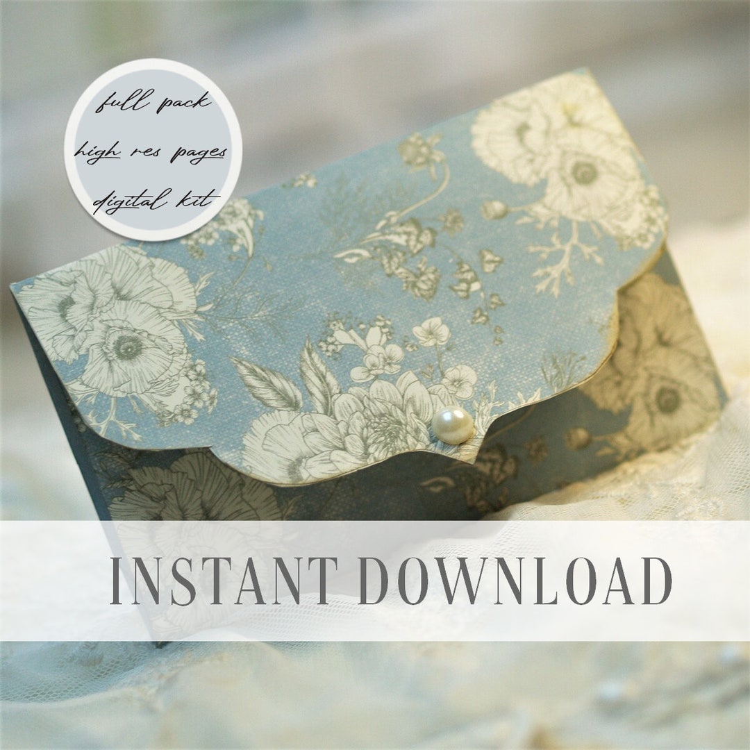 Printable Botanical Illustration Wallet Digital Kit / Folio, Ephemera ...