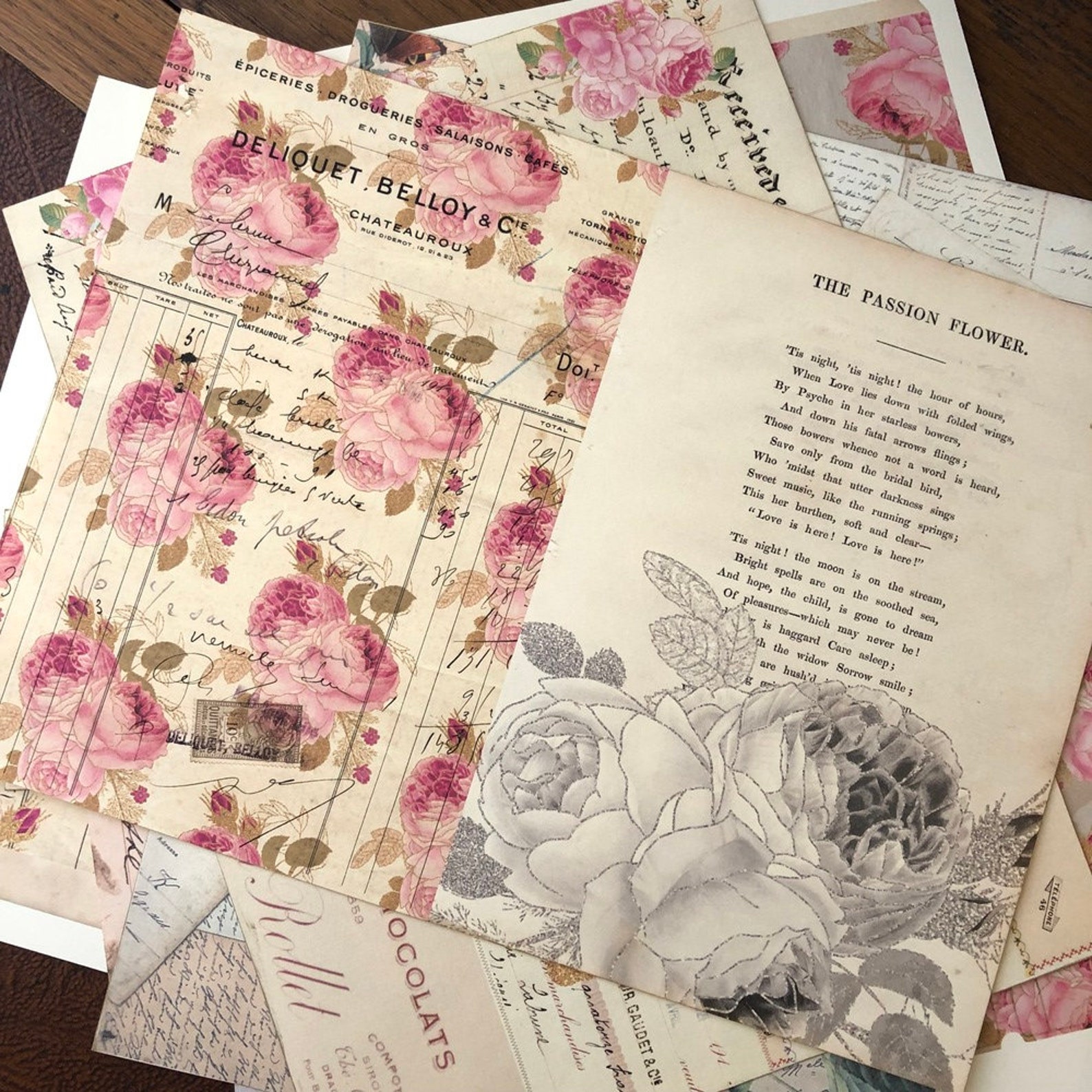 Printable Junk Journal Kit Papers / Vintage Pink Digital - Etsy