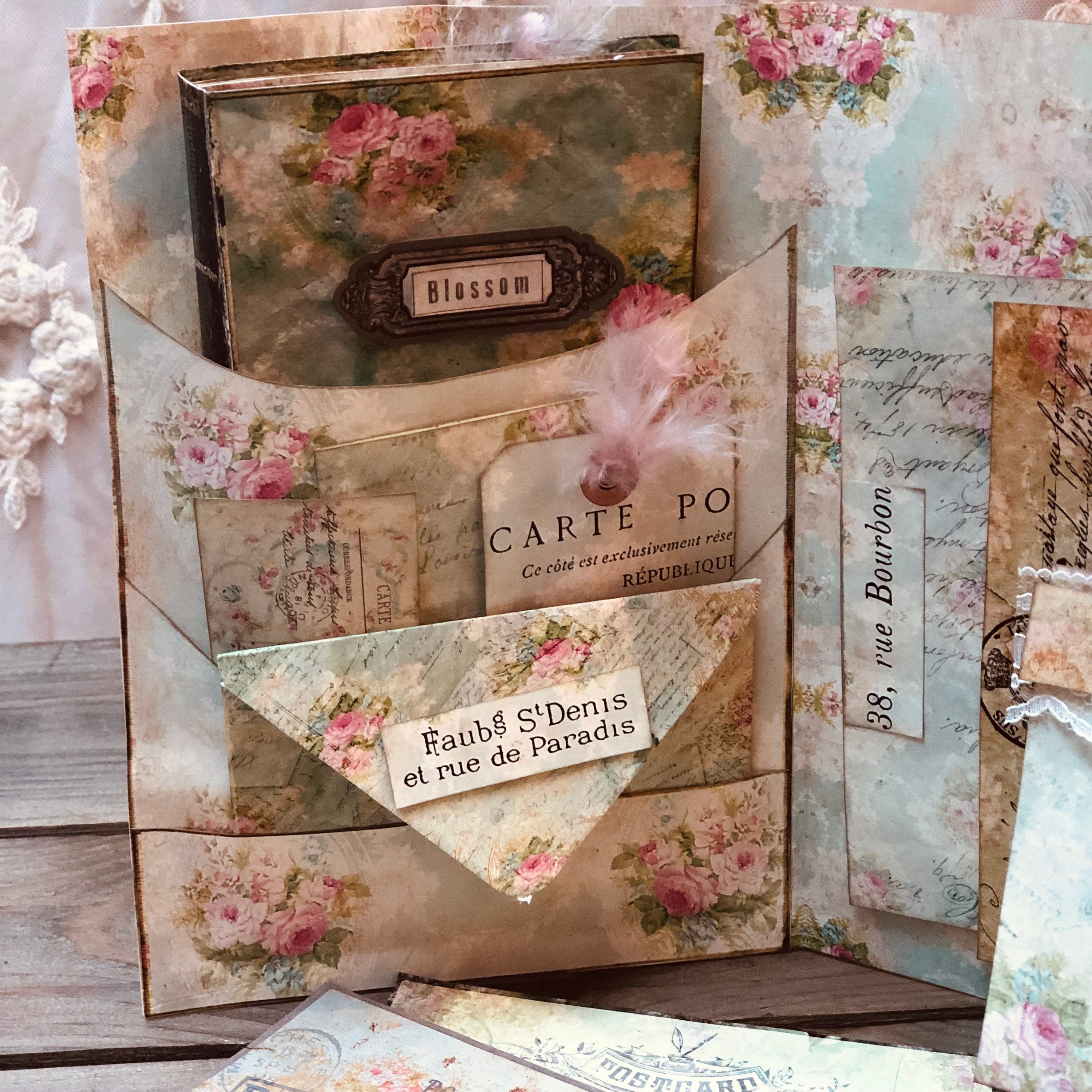 Vintage Roses Printable Folio & Book Set / Victorian, Shabby, DIY Book ...