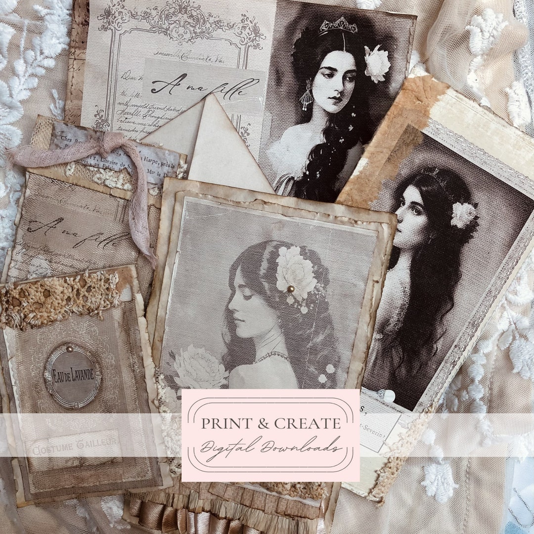 Printable Victorian Women Folio Digital Kit / Vintage Chic DIY Junk ...