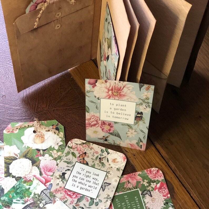 Botanical Printable Folded Journal Folio / Folder, Junk Journal Wallet ...
