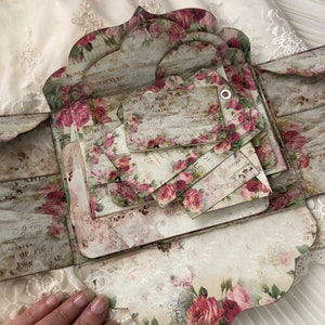 Vintage Roses Folio Folder Journal Wallet / Collage Sheets Digital ...