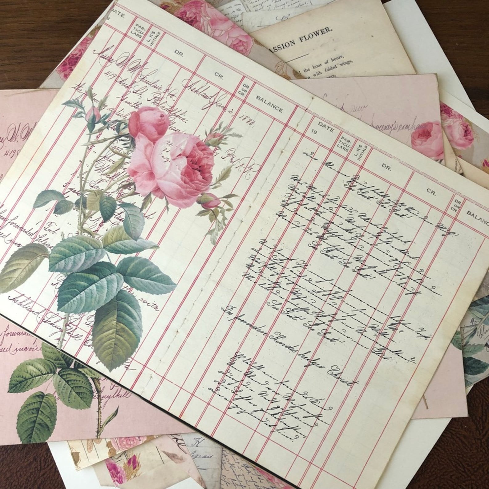 Printable Junk Journal Kit Papers / Vintage Pink Digital - Etsy