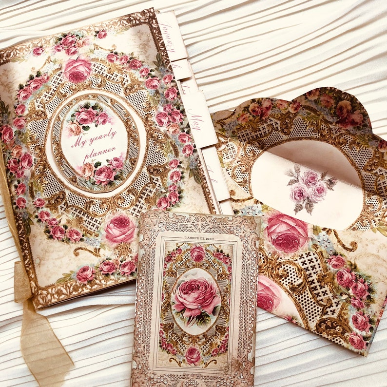 Shabby Roses Printable Annual Planner / Organizer / Junk Journal ...