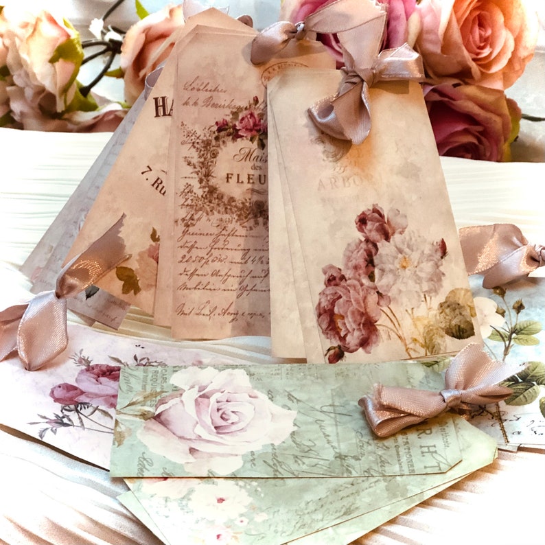 Printable Vintage Roses Tags / Shabby Gift Labels / Instant - Etsy