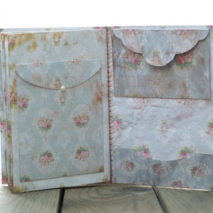 Vintage Roses Book Folder / Digital Shabby Papers Journal Notebook ...