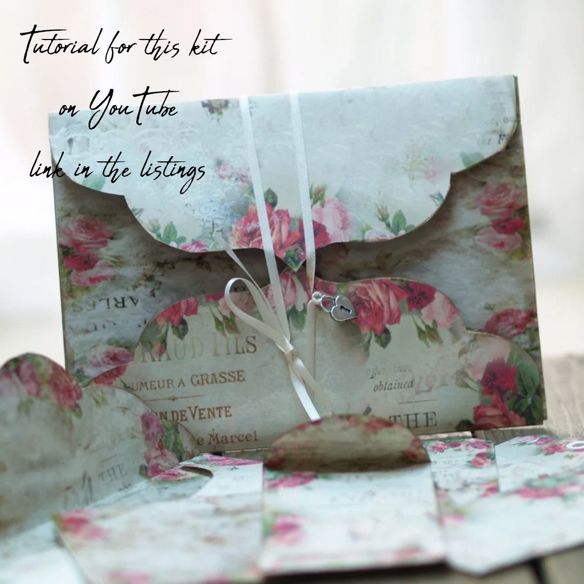 Vintage Roses Folio Folder Journal Wallet / Collage Sheets Digital ...