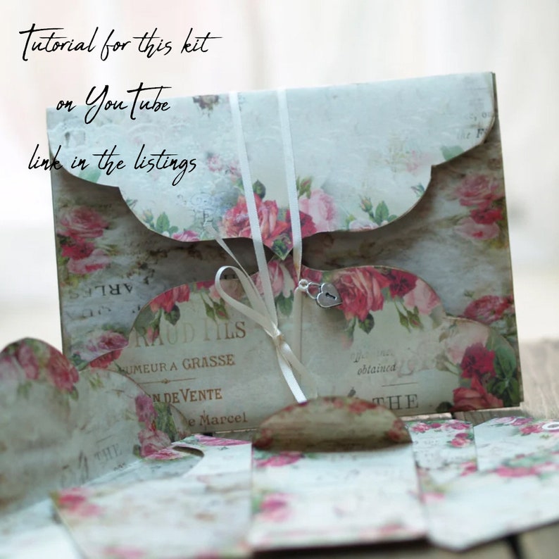 Vintage Roses Folio Folder Journal Wallet / Collage Sheets Digital ...