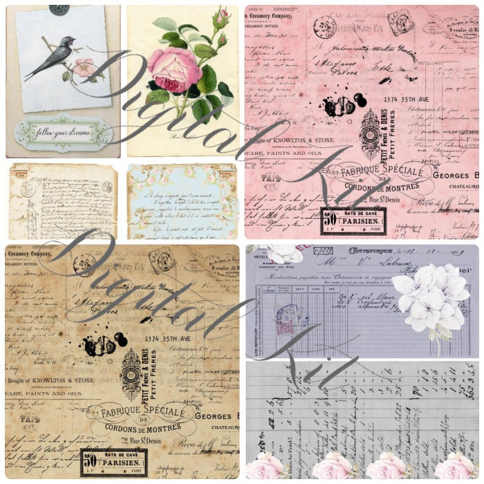 Printable Large Paper Pack / Junk Journal Papers / Mix Set - Etsy