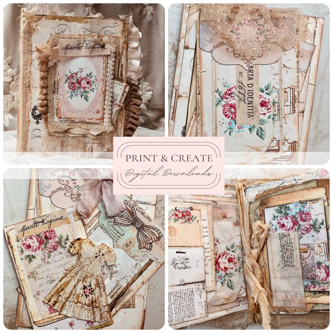 Printable ATC Layered Sample Tags Collage Papers / Easy Junk Journal ...
