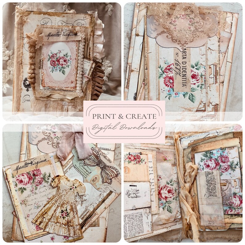 Printable ATC Layered Sample Tags Collage Papers / Easy Junk Journal ...