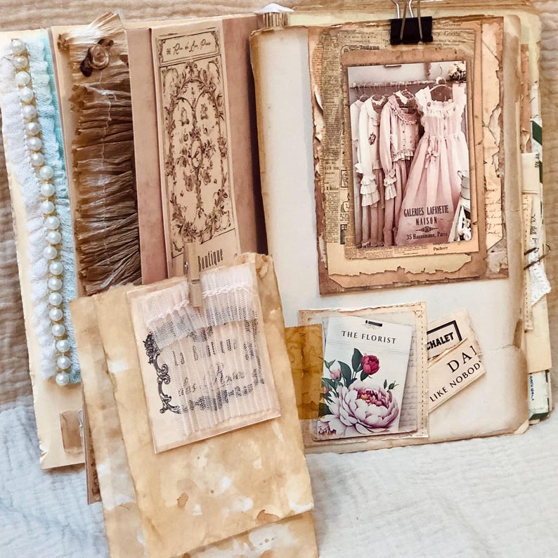 Junk Journal Printable Old Papers / Instant Download DIY Book Pages ...