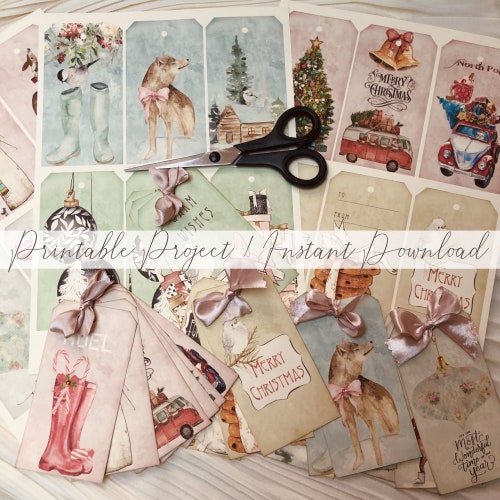 Vintage Christmas Gift Tags Printable INSTANT DOWNLOAD - Etsy